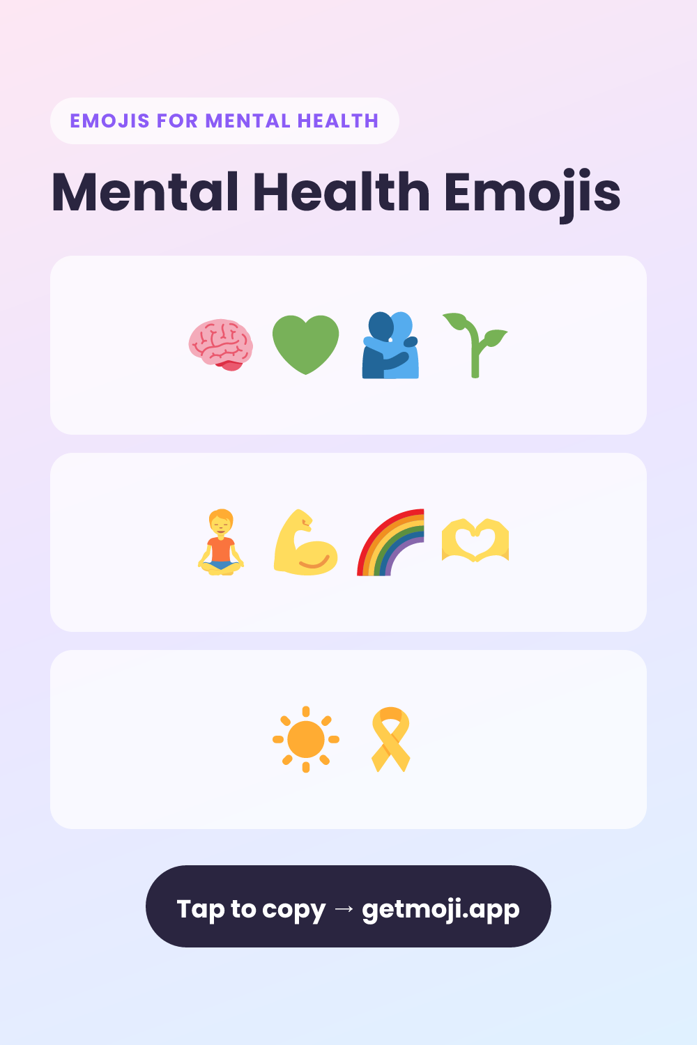 🧠 Mental Health Emojis Copy & Paste (10+) | GetMoji